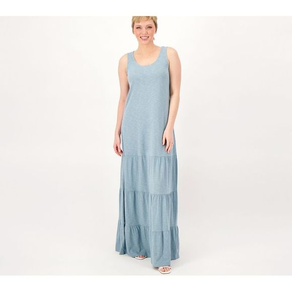 Canyon Retreat | Dresses | Canyon Retreat Womens Petite Dress Pxl Sierra Knit Tiered Tank Blue ...